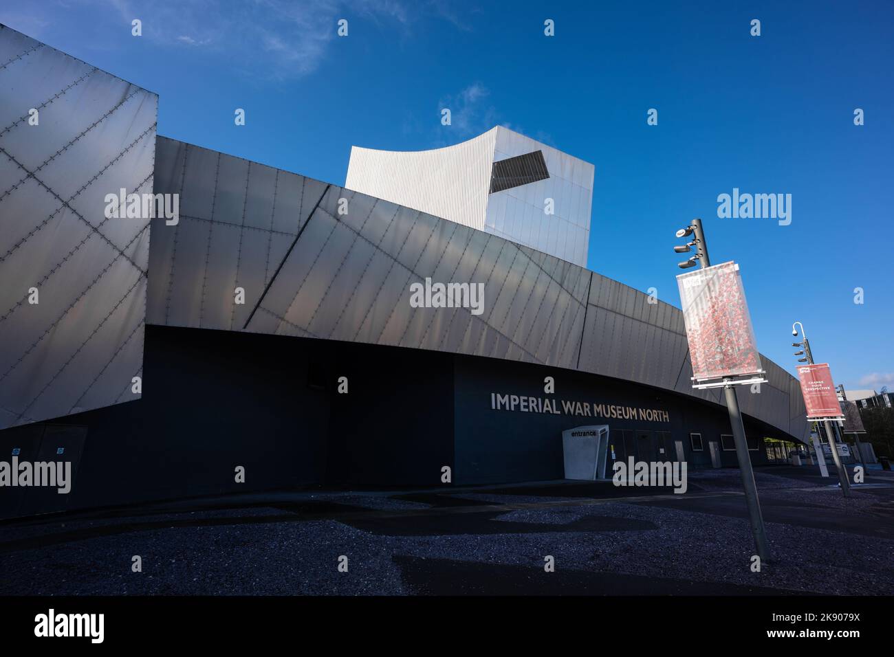 Imperial war Museum North in Salford overlooking the Manchester Ship ...
