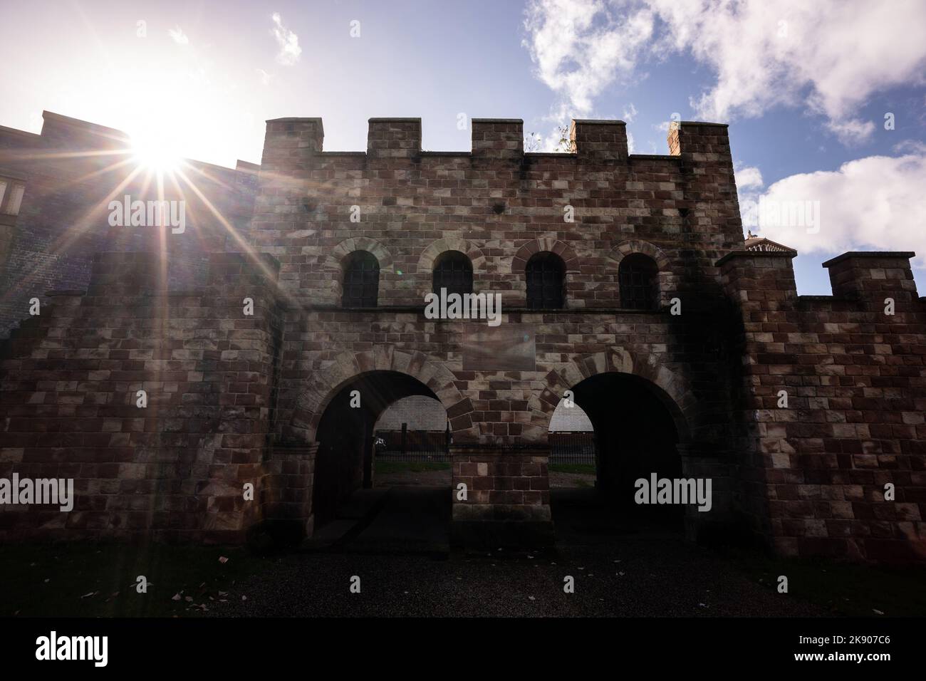 Castlefield in Manchester on the site of the old Roman fort, gatehouse ...
