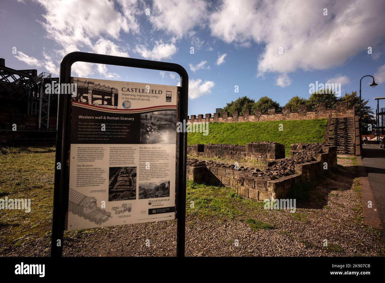 Castlefield in Manchester on the site of the old Roman fort, gatehouse ...