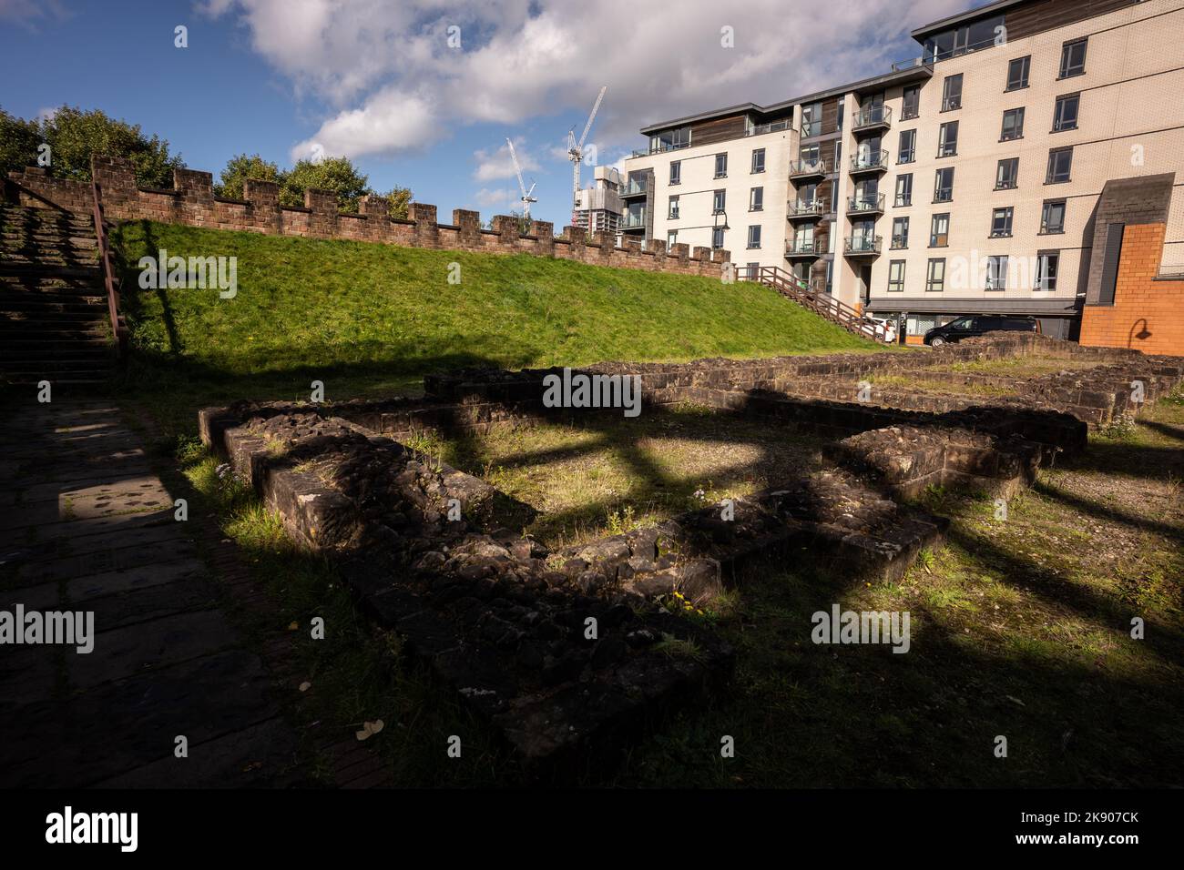 Castlefield in Manchester on the site of the old Roman fort, gatehouse ...