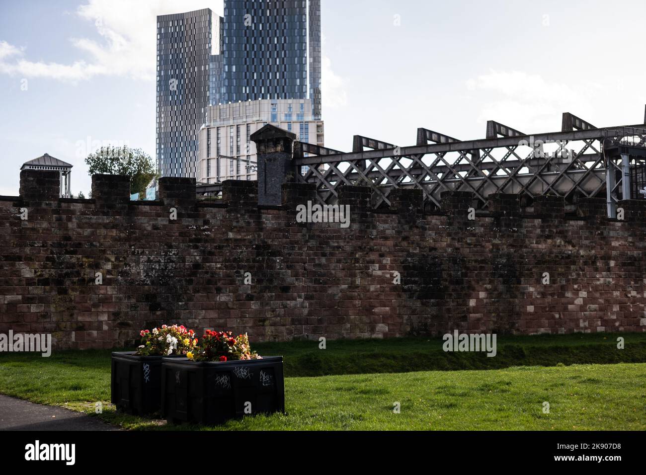 Castlefield in Manchester on the site of the old Roman fort, gatehouse ...