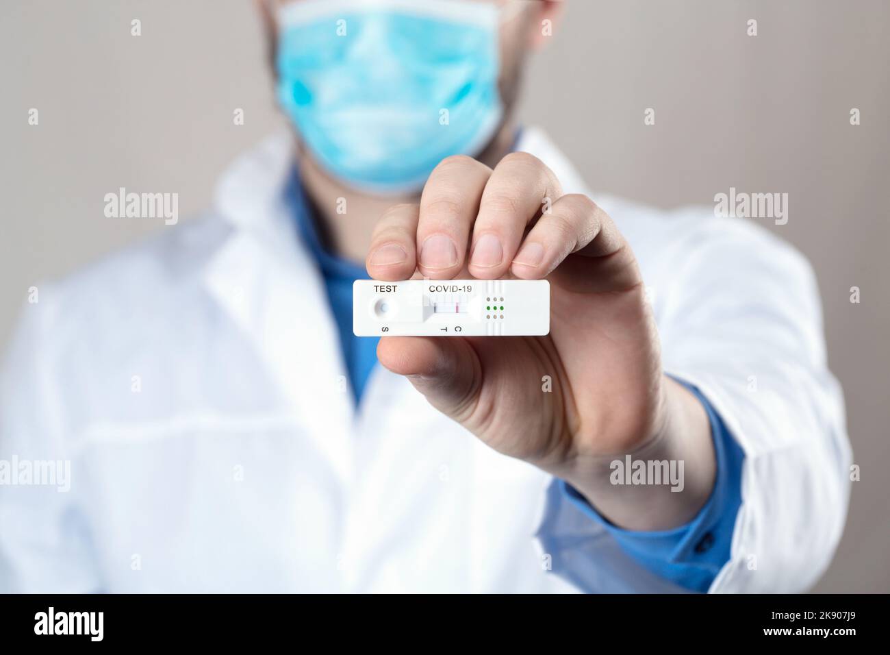 Express corona test. Negative covid antigen test Stock Photo - Alamy