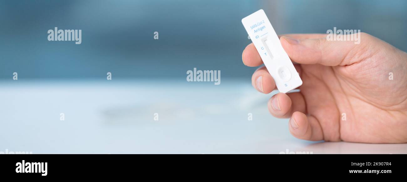 Covid rapid antigen nasal test. Self test at home or at corona test ...