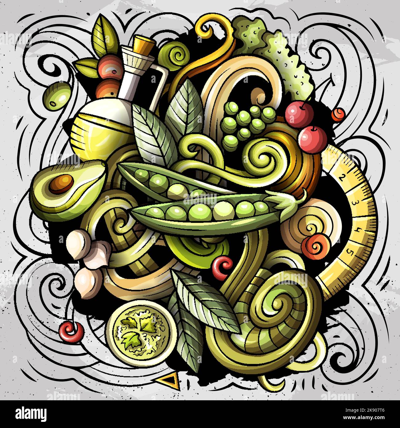 Cartoon vector doodles Diet food illustration Stock Vector Image & Art ...