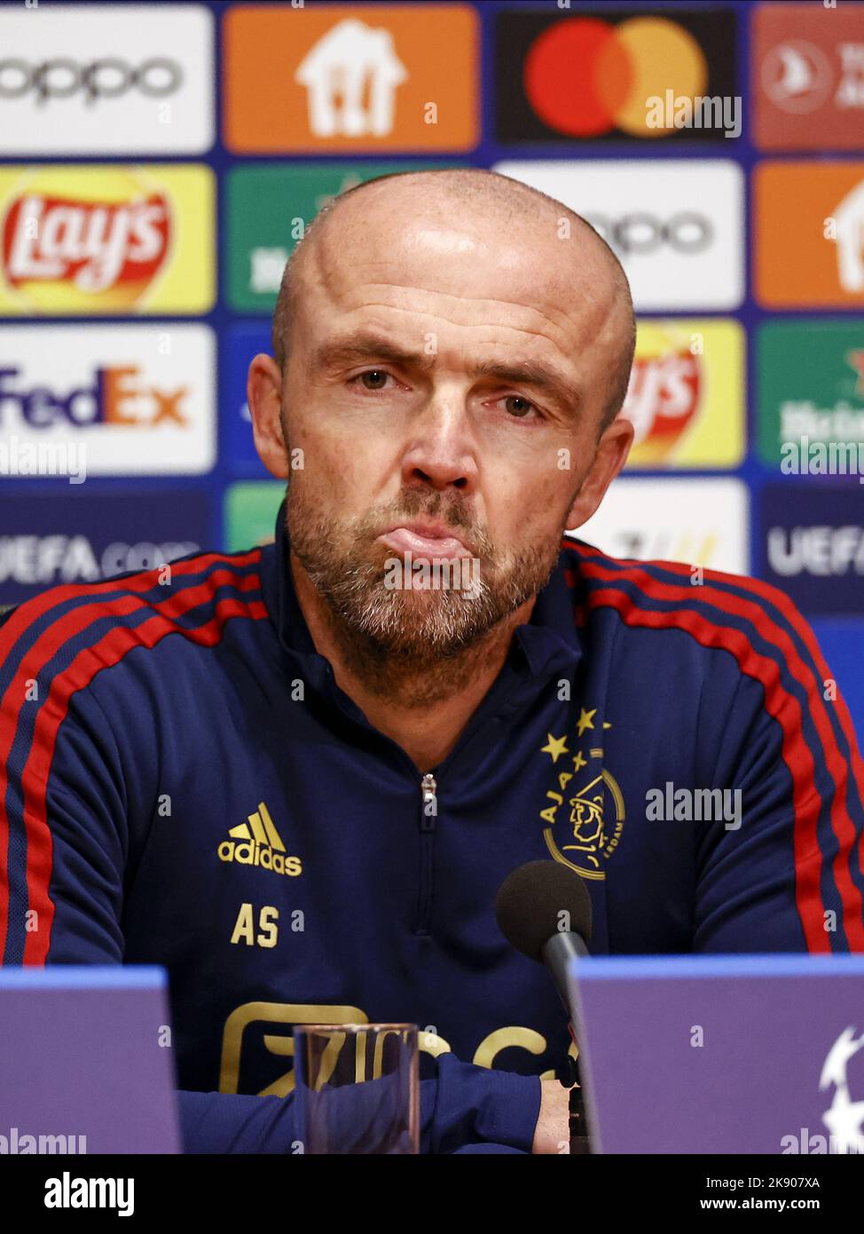 AMSTERDAM - Ajax coach Alfred Schreuder during the press conference ...