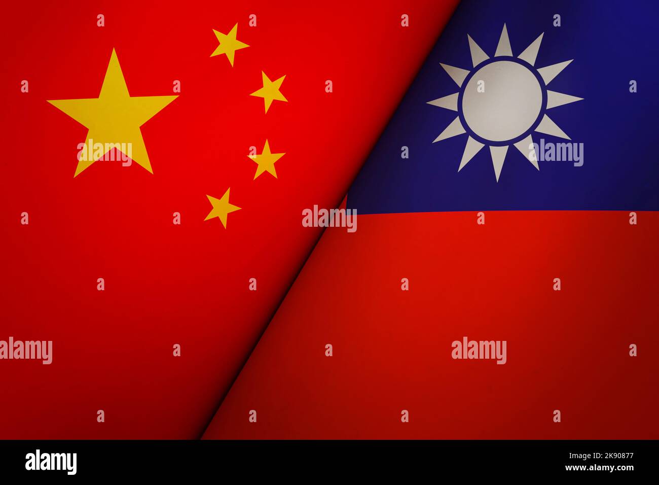 Background of flags of Taiwan and china. concept of interaction or ...