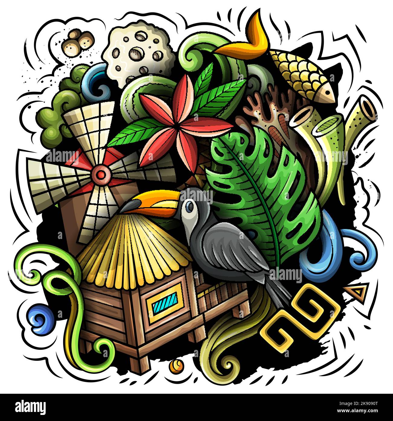 Hawaii cartoon vector doodle design Stock Vector Image & Art - Alamy