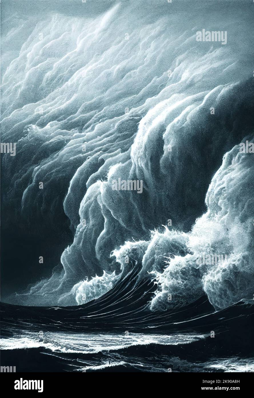 Rain, wind and hurricane waves at sea hi-res stock photography and ...