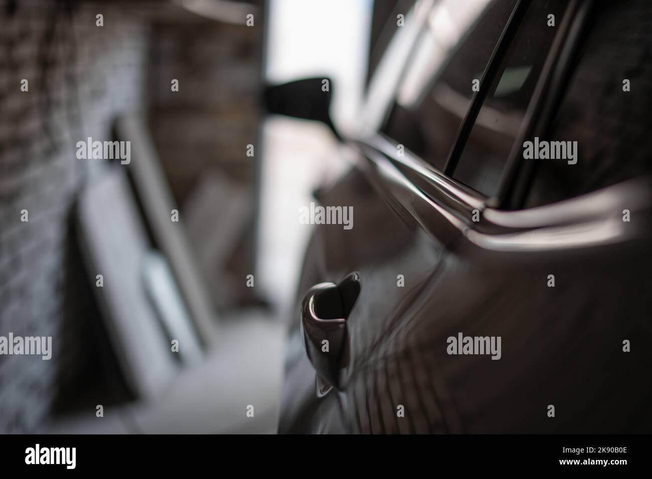 The left rear door of the car Stock Photo - Alamy