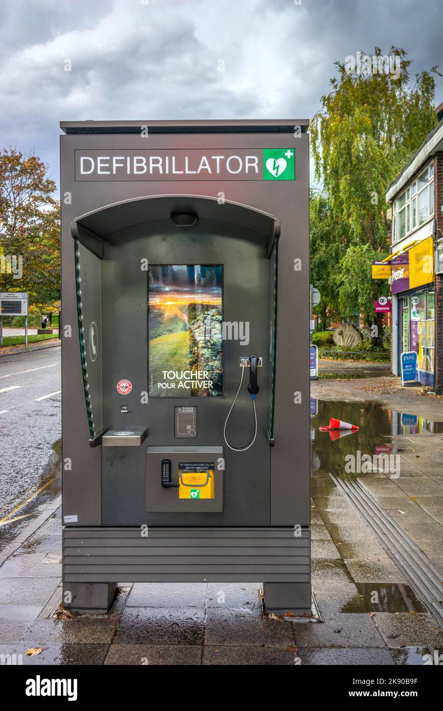 Public defibrillator station in a street in Southampton, Hampshire ...