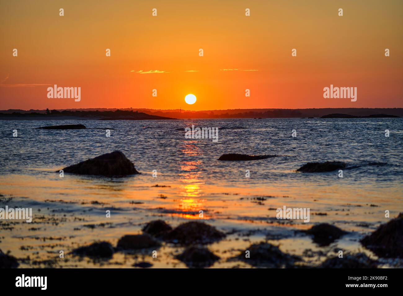 A beautiful sunset at the beach, Connecticut Stock Photo - Alamy