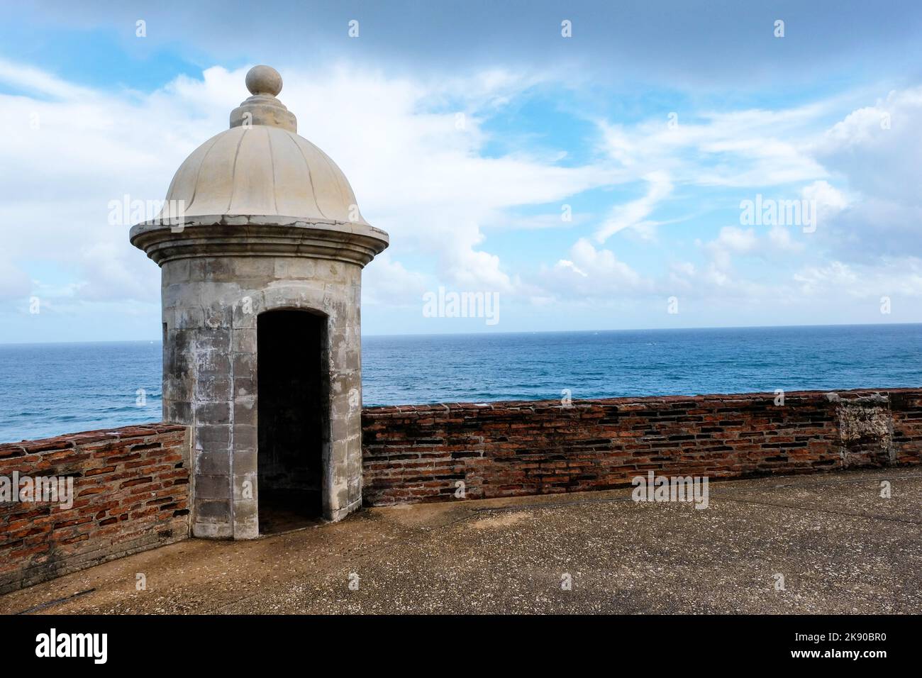 A historic high viewpoint with a tower in San Juan, Puerto Rico Stock ...