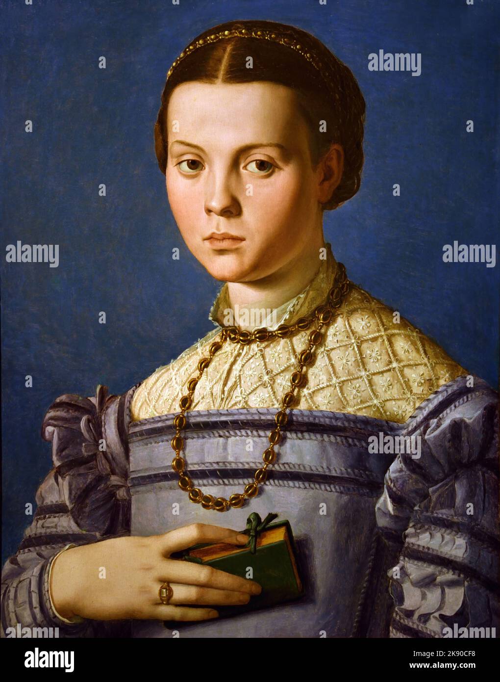 Portrait of a Young Girl with a Book 1545 by Agnolo Bronzino, Mannerism ...