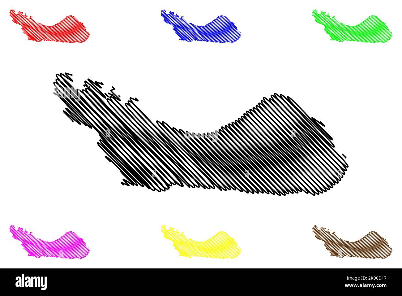 Ile a vache vector map Cut Out Stock Images & Pictures - Alamy