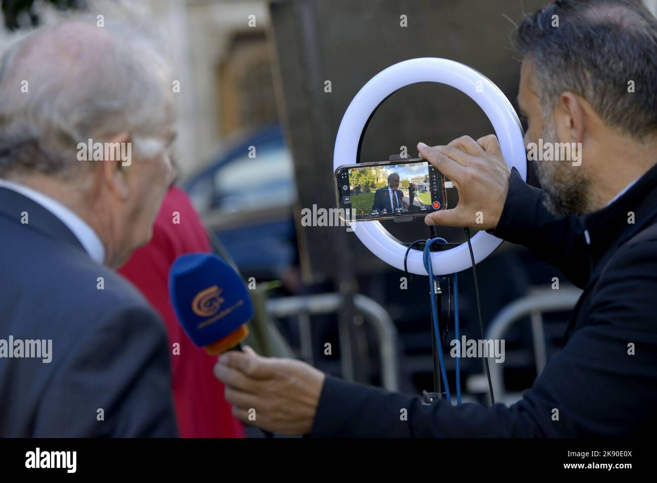 Mobile phone interview for Al Mayadeen Arabic TV: Sir Roger Gale MP ...