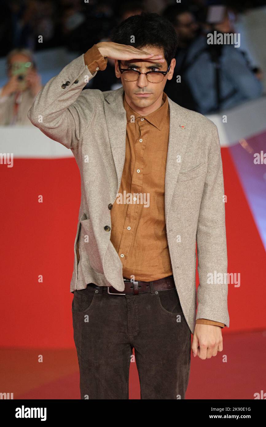 (10/22/2022) Valerio Lundini for "Sono Lillo" film on red carpet during ...
