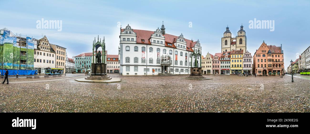 WITTENBERG, GERMANY - MAR 25, 2016: The Main Square of Luther City ...