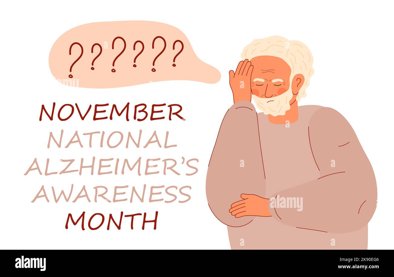 National Alzheimer awareness month in USA concept vector. Dementia ...