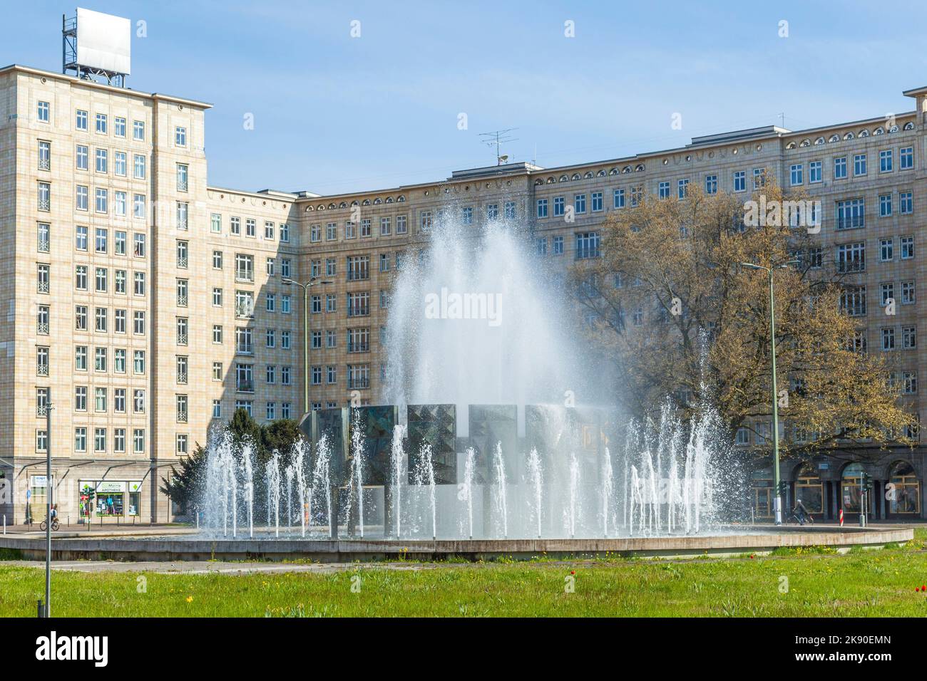 BERLIN, GERMANY - MAY 1, 2016: The fountain made of copper plates was ...