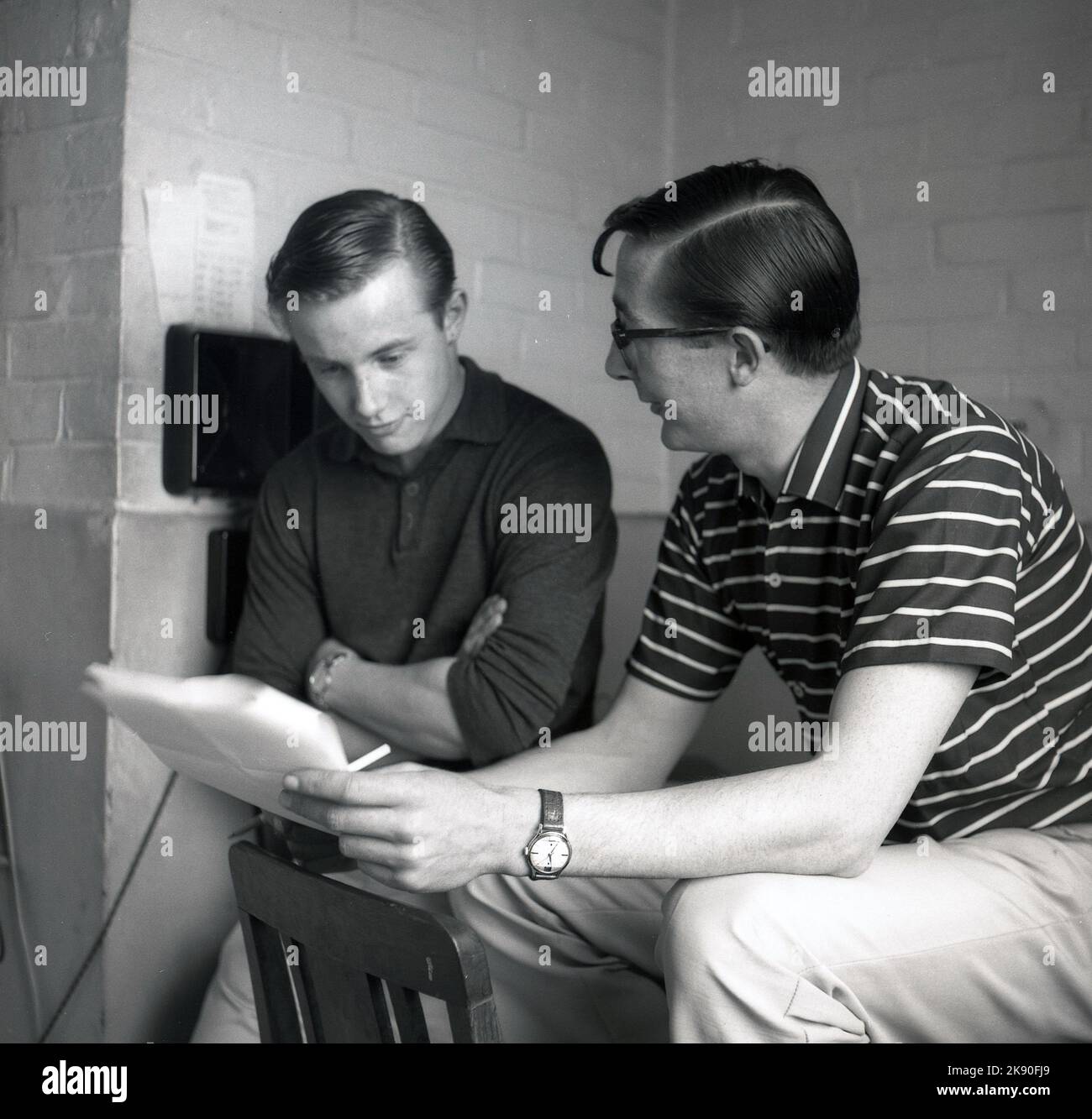 1962, historical, Instructor with pupil at Geoff Clarke’s Motor Racing ...