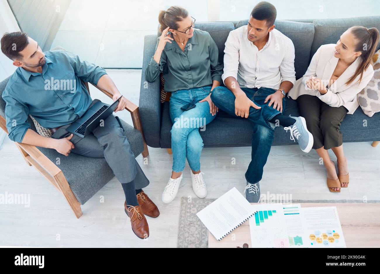 Brainstorming, team and conversation for startup company, planning and ...