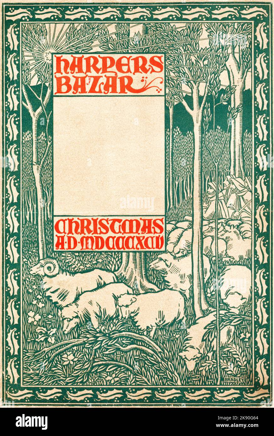 Harper's bazaar, Christmas 1895 - Will Bradley artwork Stock Photo - Alamy