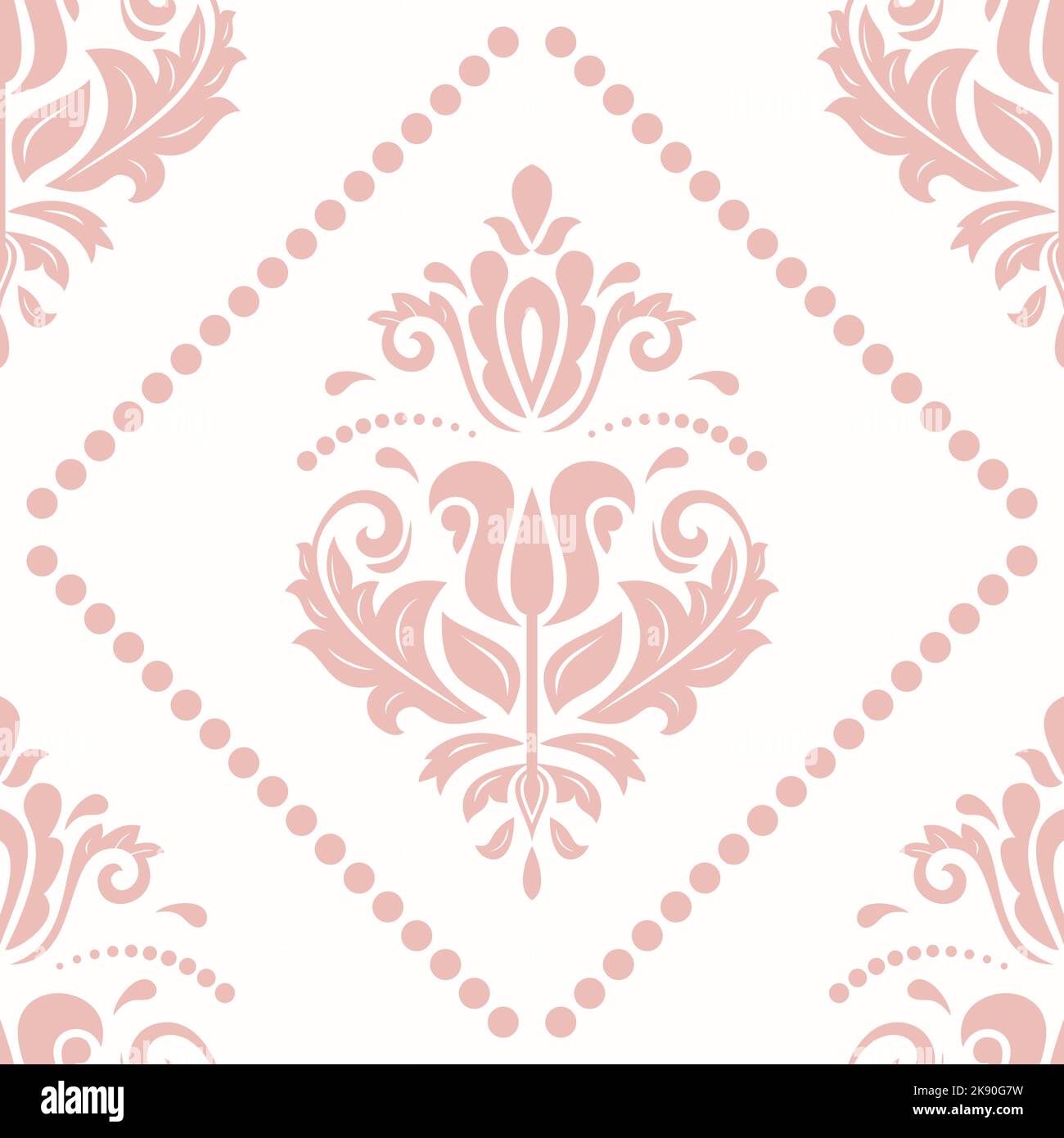 Classic seamless pattern. Damask orient ornament. Classic vintage pink ...