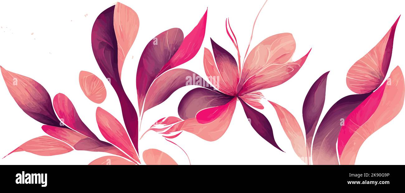 A bunch of pink flowers isolated on a white background Stock Vector ...