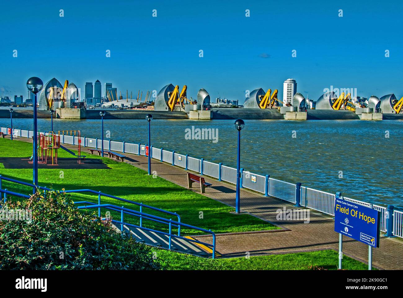 The Thames Barrier (closed), London. UK Stock Photo - Alamy