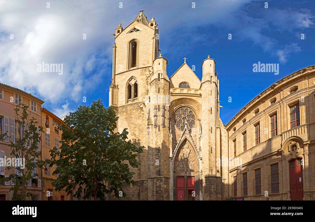 AIX EN PROVENCE, FRANCE - JULY 8, 2015: The soaring towers and the bell ...