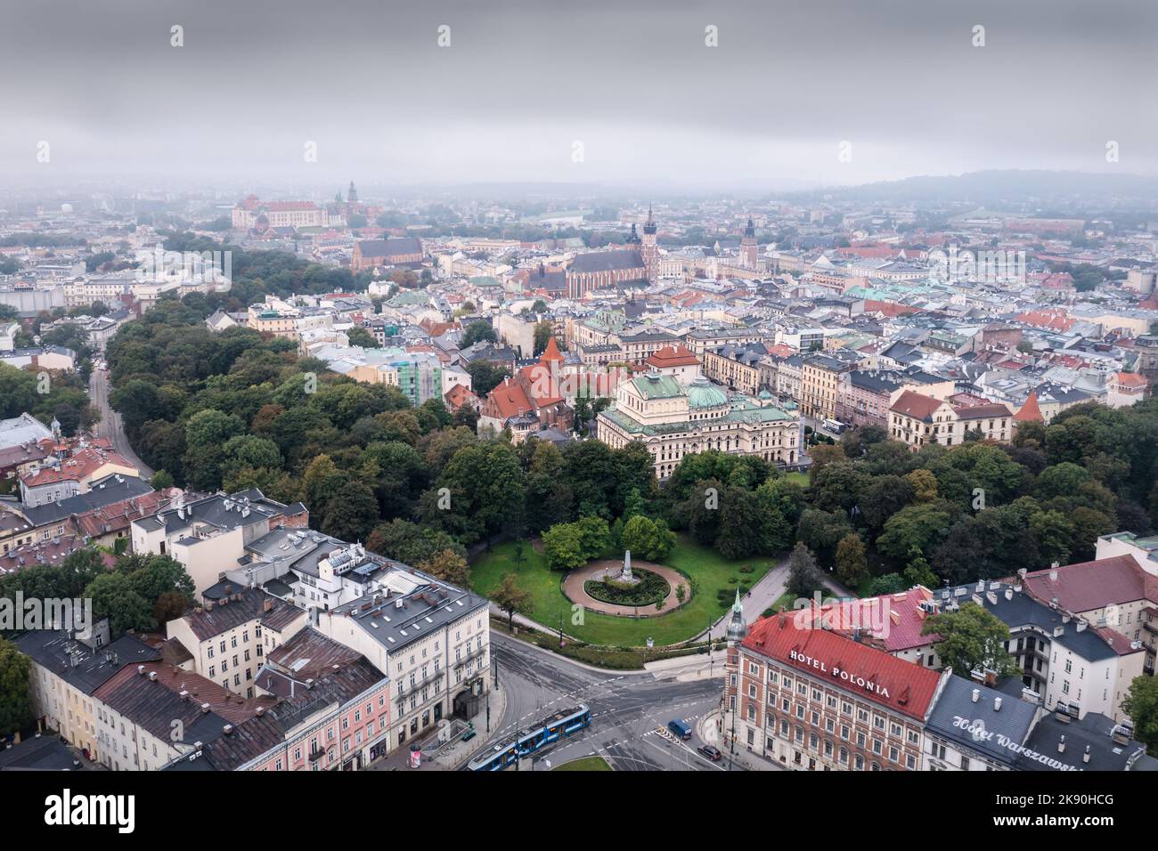 Cracow, Lesser Poland, Poland - September 22 2022: Aerial view of ...