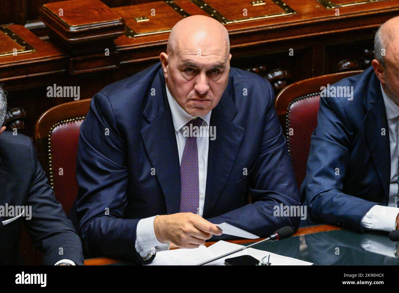 Guido Crosetto Ministro della Difesaduring the session in the Chamber ...