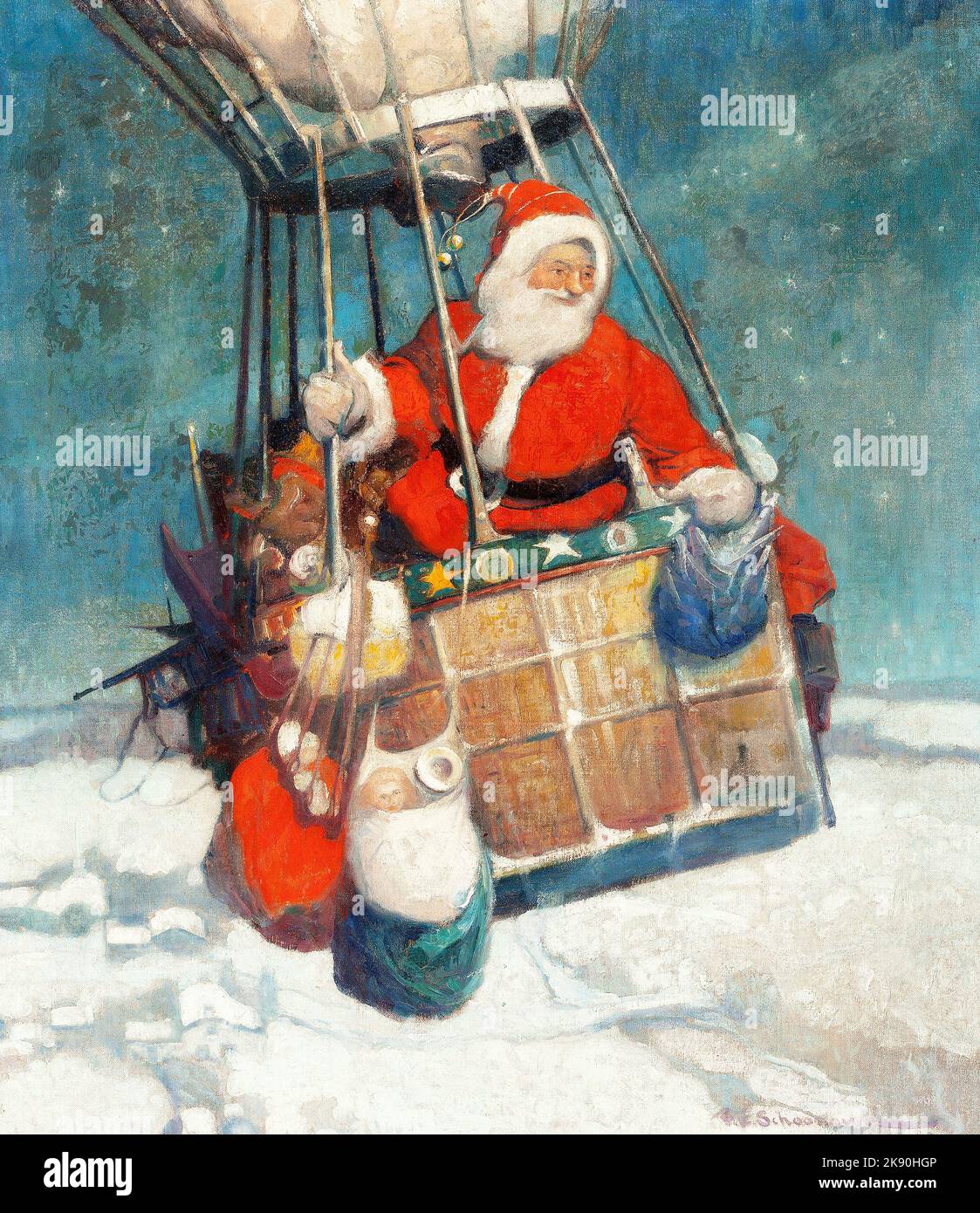 Santa Claus in a Hot Air Balloon, The Popular Magazine (Holiday Number ...