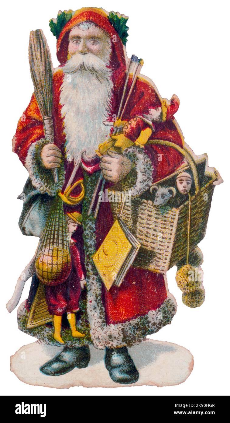 Vintage santa claus illustration Cut Out Stock Images & Pictures - Alamy