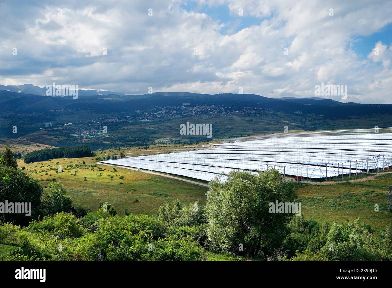 France, Pyrenees Orientales, Llo, the Ello solar power plant Stock ...