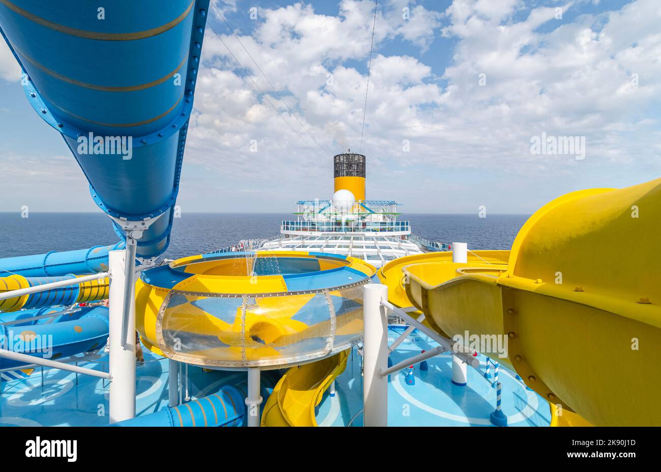 View of the slides on the cruise ship Costa Firenze on May 01, 2022 ...