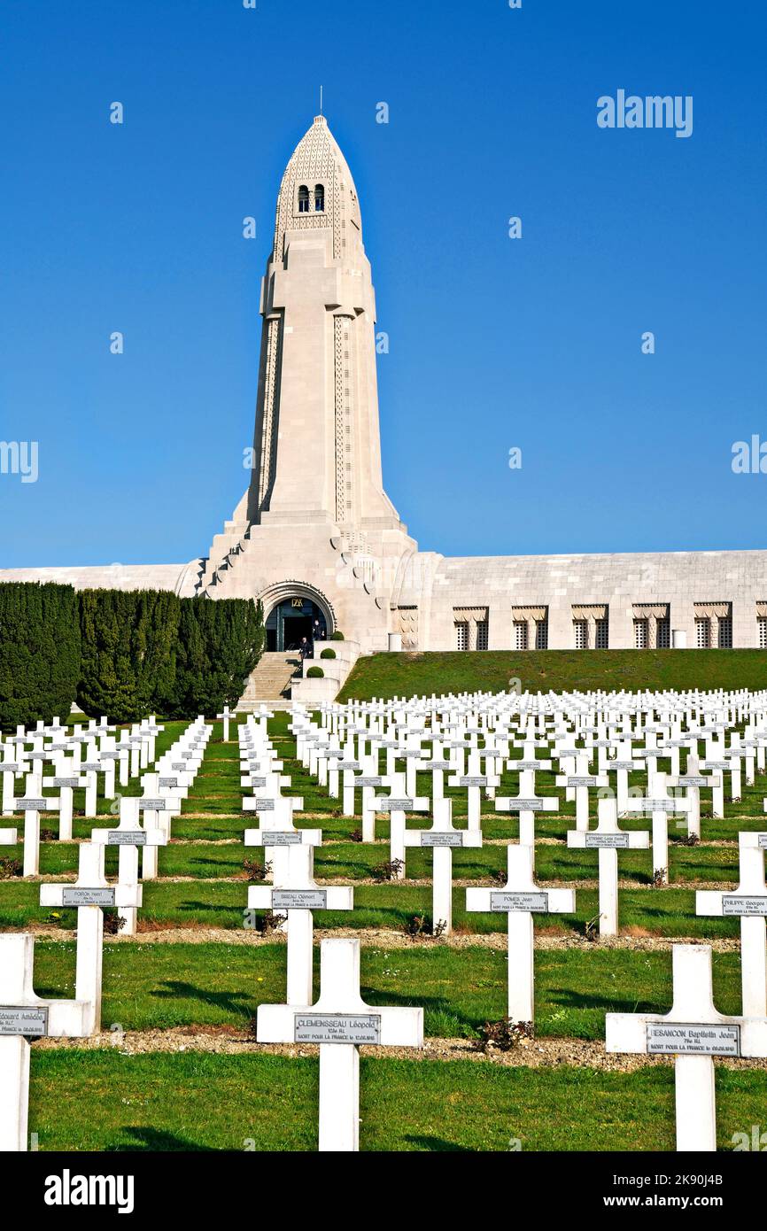 France, Meuse, Douaumont, Ossuairy and Memorial of Douaumont, the ...