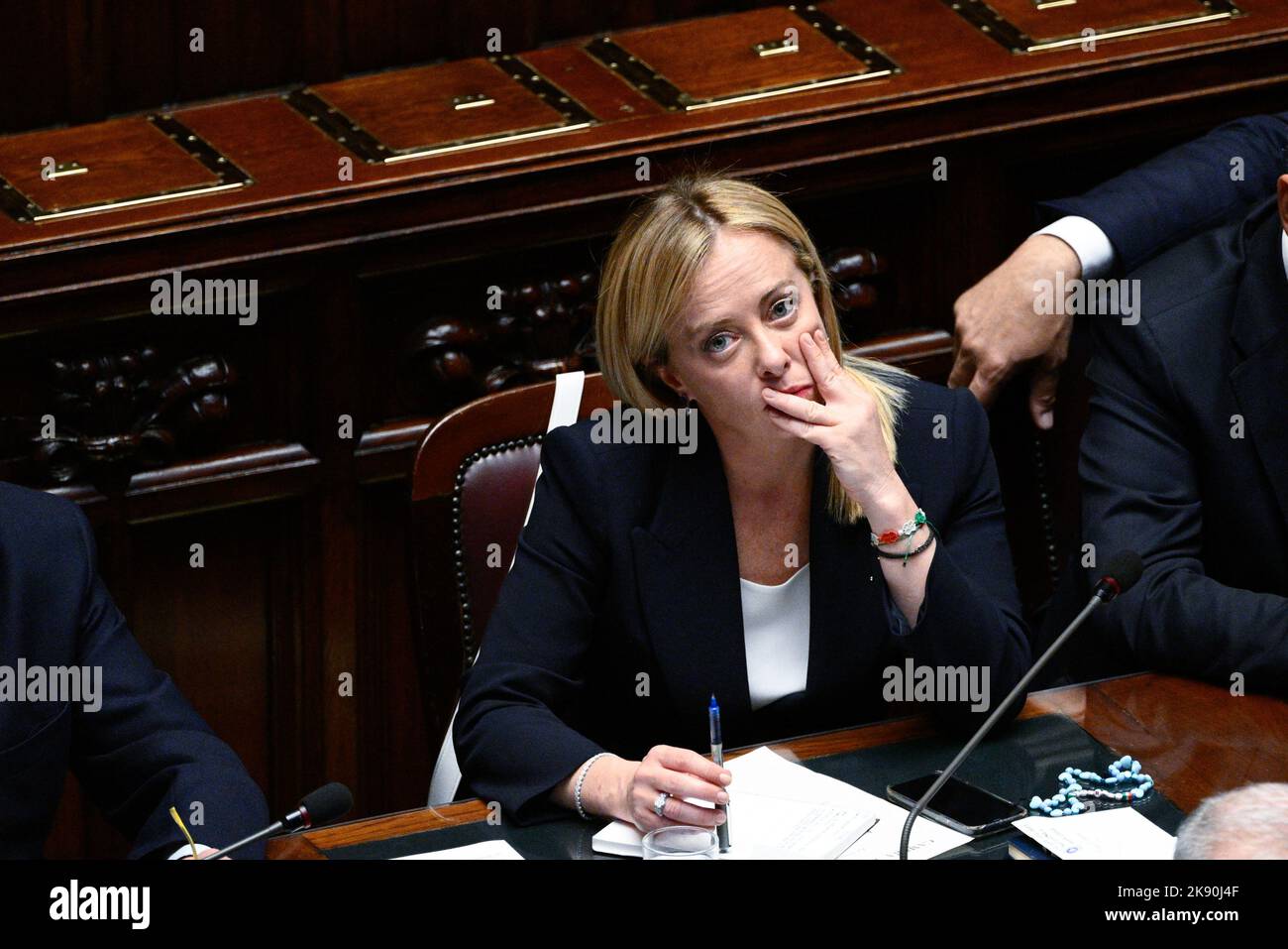 Giorgia Meloni during the session in the Chamber of Deputies for the ...