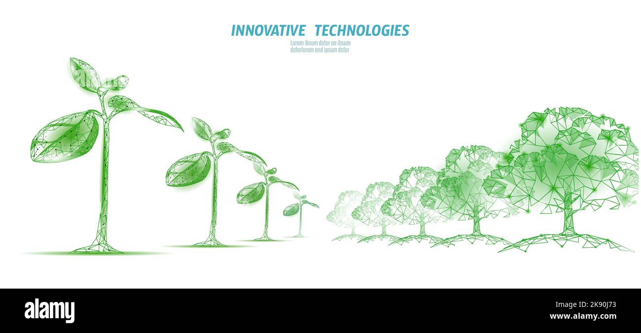 Low poly tree park alley wood. Ecology save nature forest concept ...