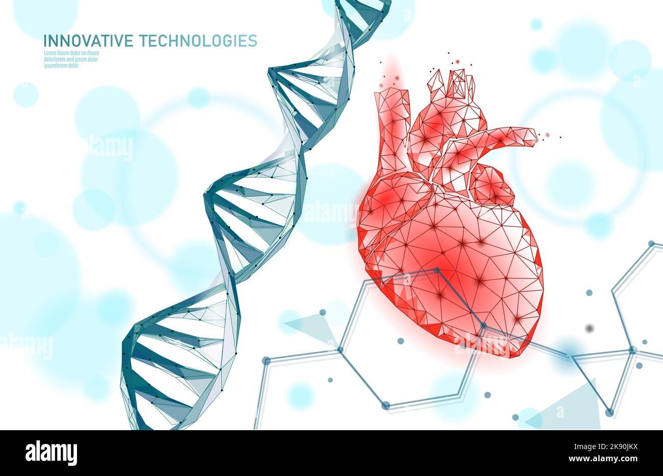Total healthy heart beats 3d medicine low poly concept. Triangle red ...