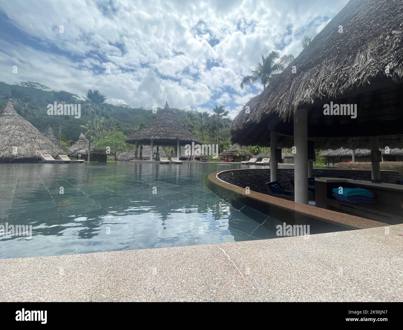 The swimming pool at the Spa Village at Constance Ephelia resort ...