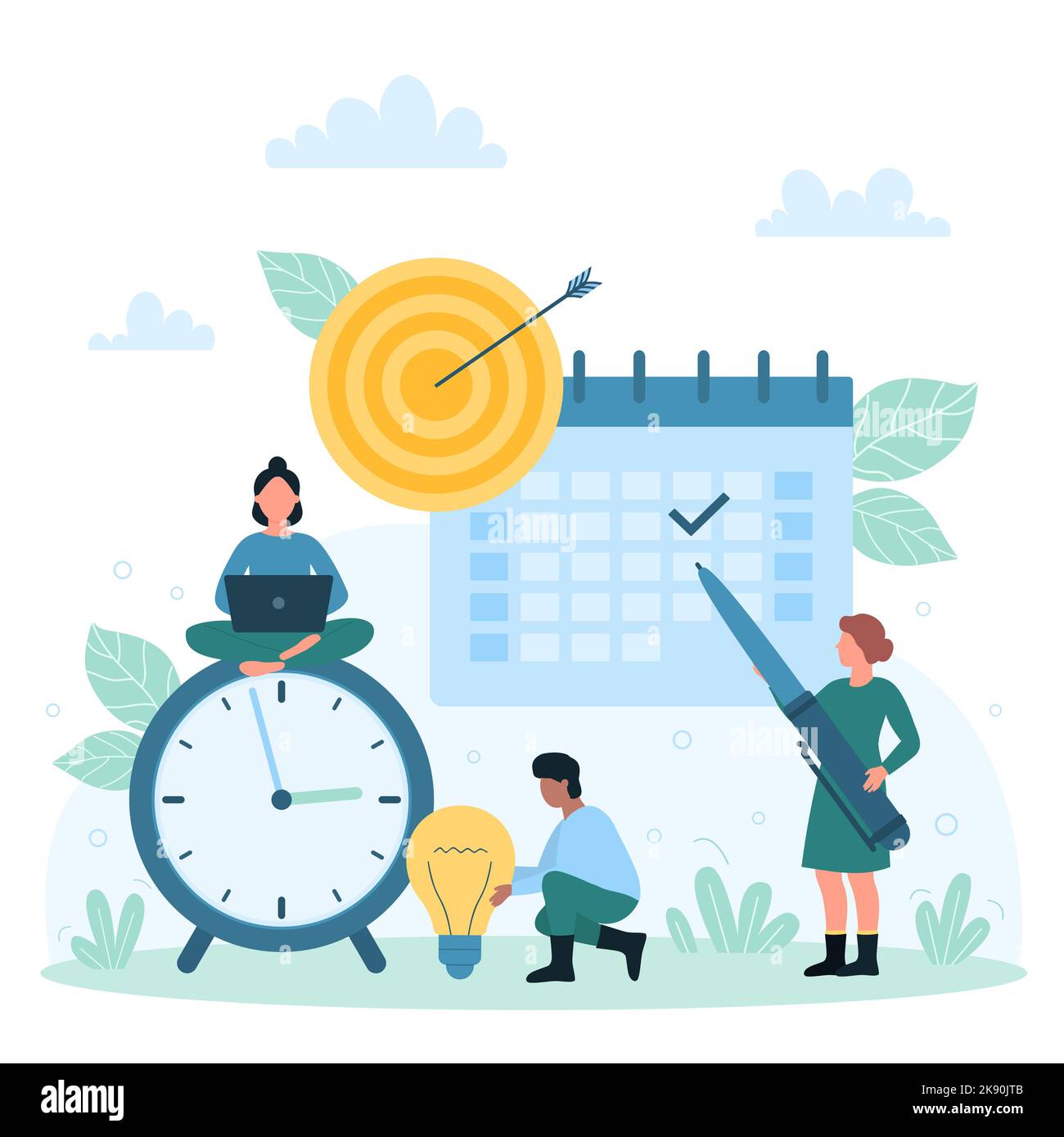 Achievement of business goals, time management success vector ...