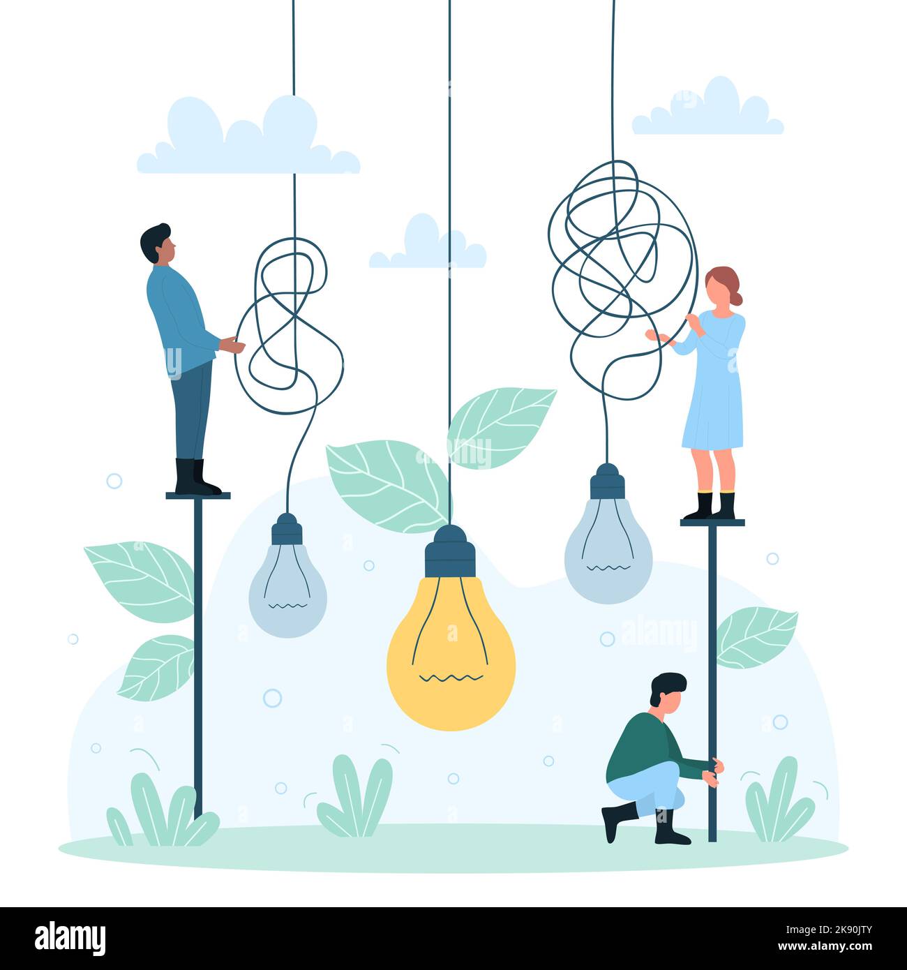 Clarity and simplification of solution process vector illustration ...