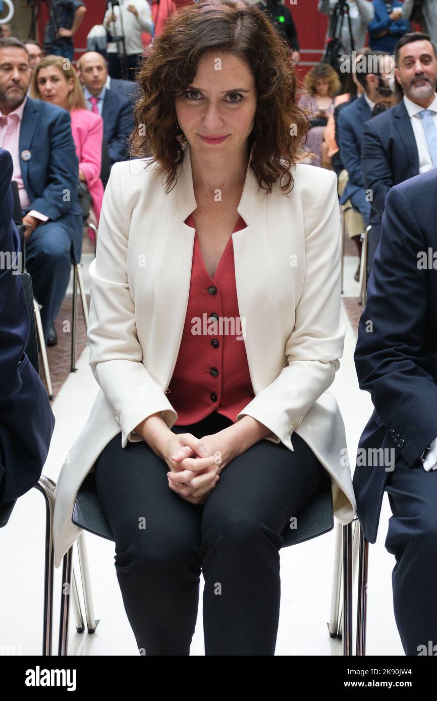 Madrid, Spain. 25th Oct, 2022. The President of the Community of Madrid ...
