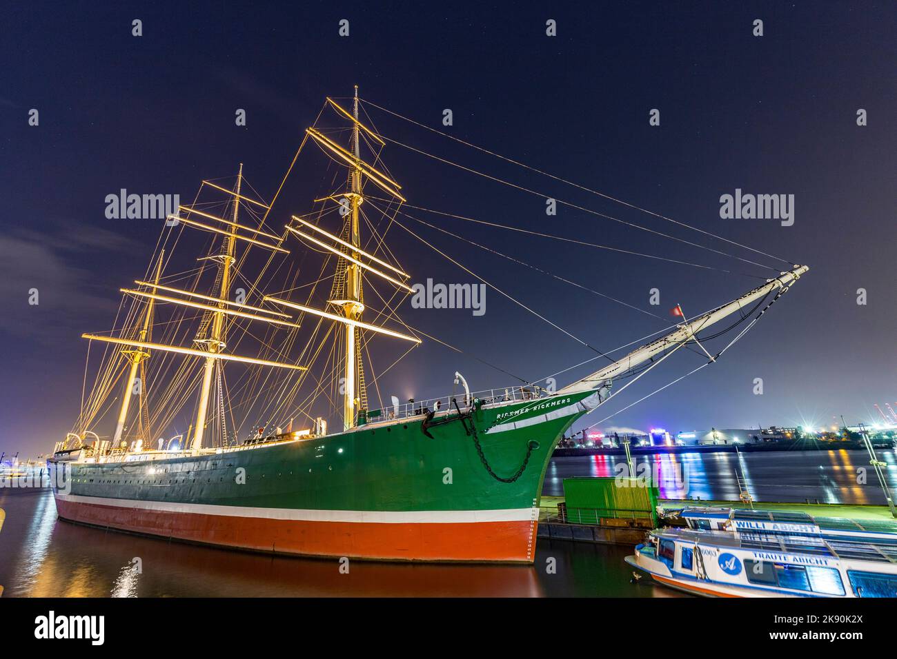 HAMBURG, GERMANY - JULY 30, 2016: ship Rickmer Rickmers in Hamburg. The ...