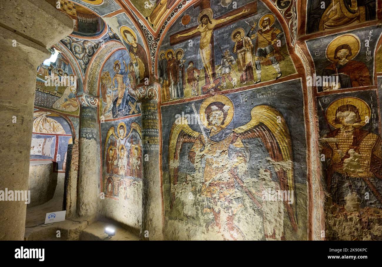 interior view of magnificent fresco in dark church, Karanlık Kilise in ... interior view of magnificent fresco in dark church, Karanlık Kilise in ...
