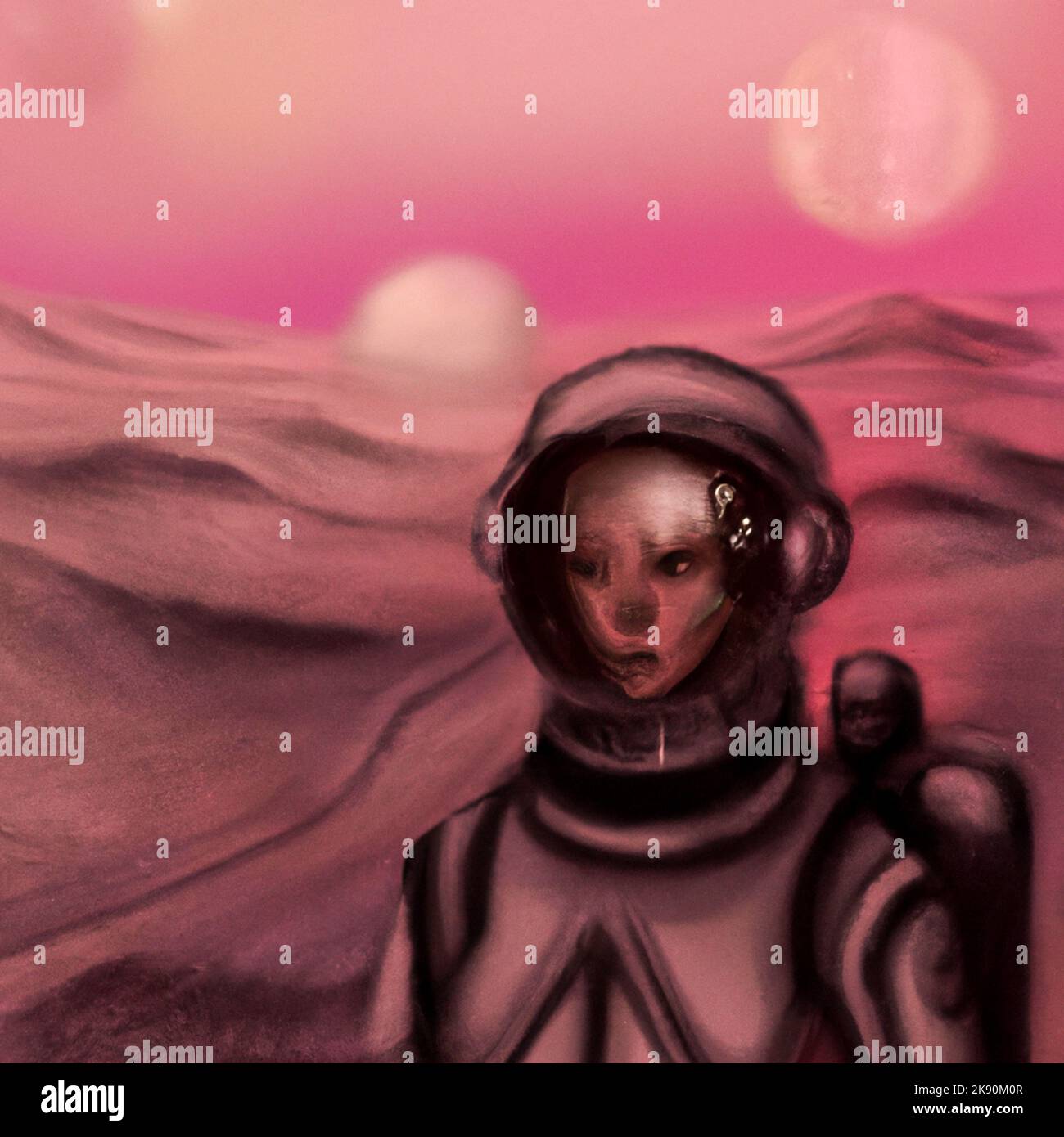 France, Paris on 2022-10-23. Digital dystopian illustration of the arid ...