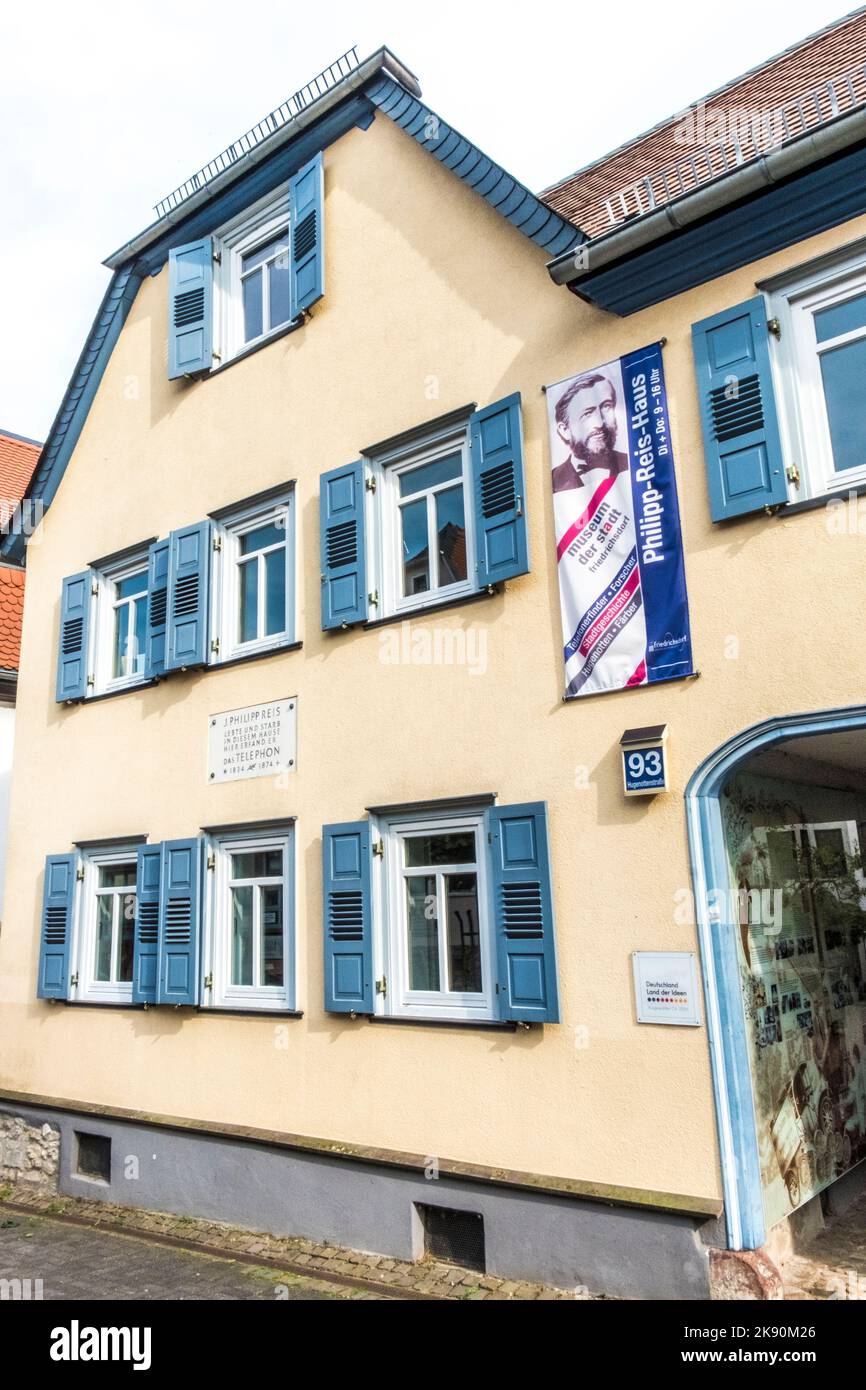 FRIEDRICHSDORF, GERMANY SEP 3, 2016: facade of museum of Philipp Reis ...