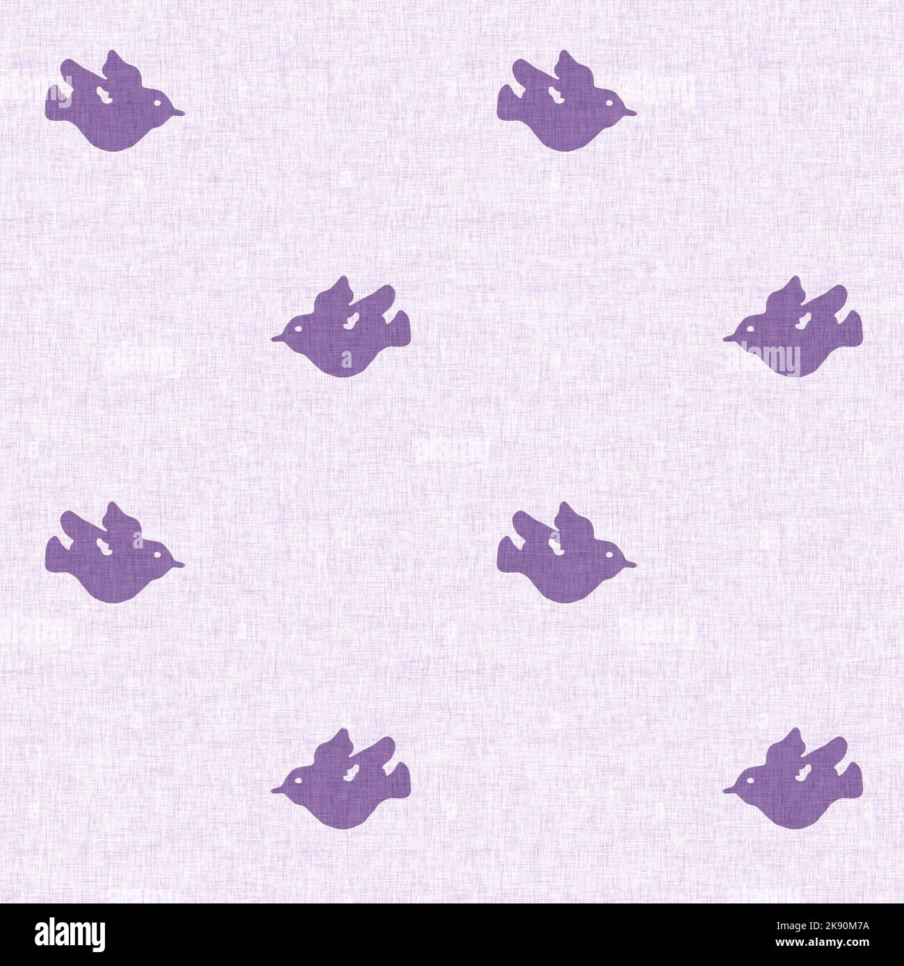 Gender neutral bird in sky seamless raster purple background. Simple ...