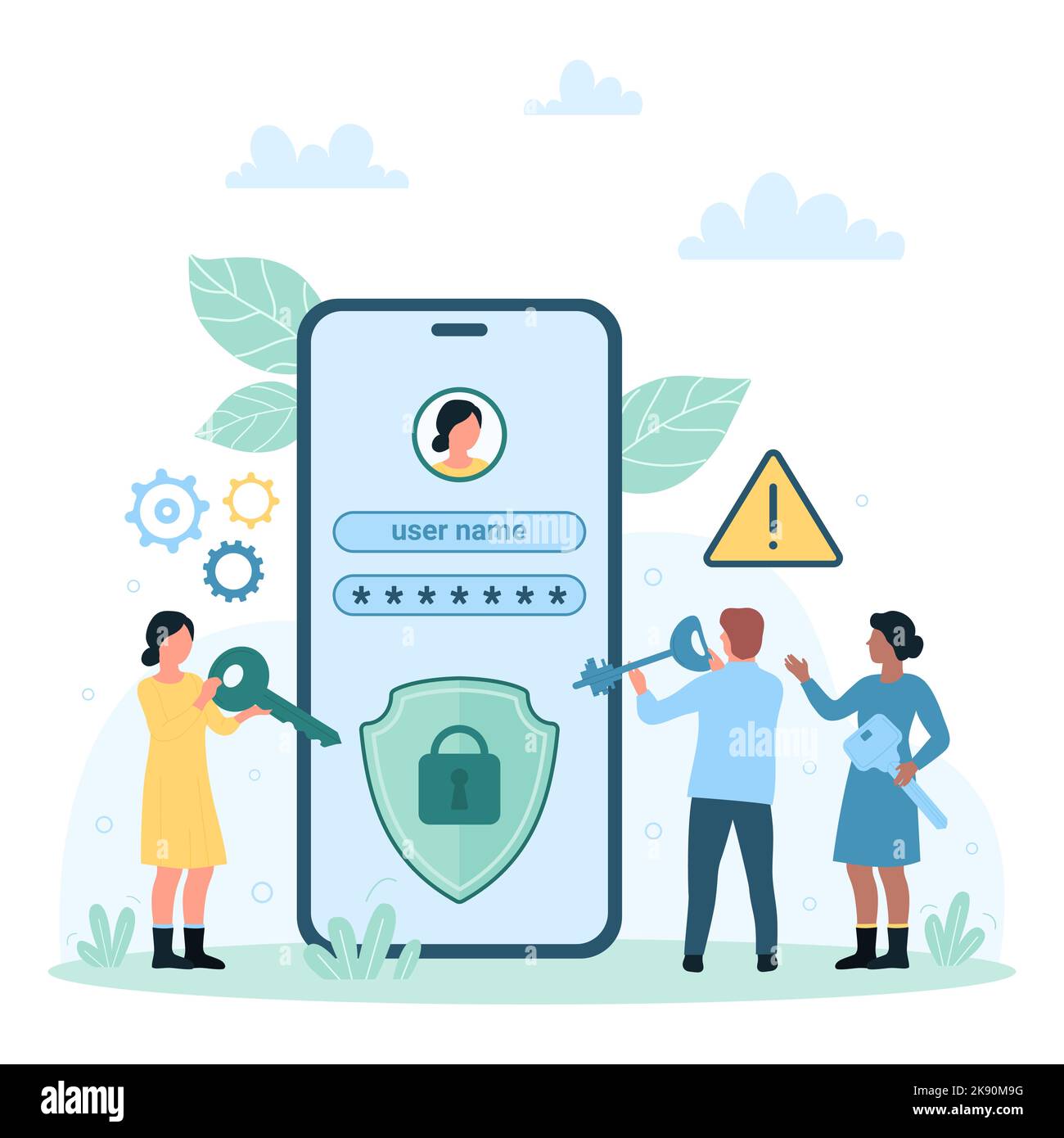 Secure login to mobile phone app using username and password vector ...